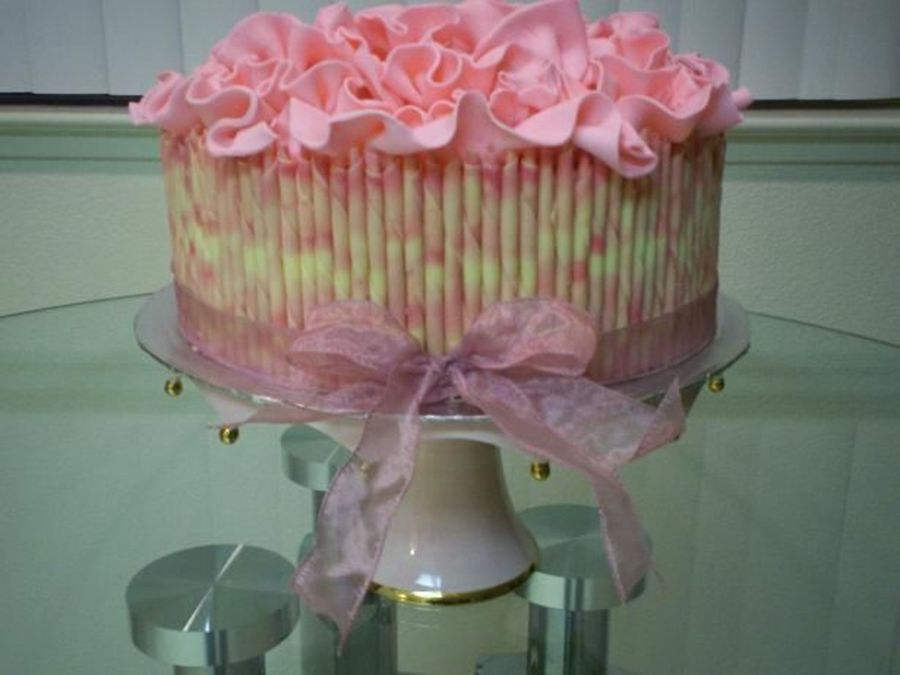 Chocolate Cigarellos And Fondant Ruffles - CakeCentral.com