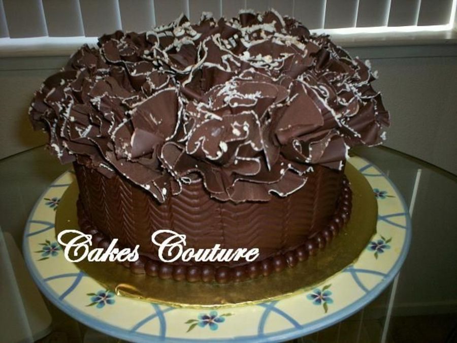 Two Toned Semi Sweet Chocolate Ruffles - CakeCentral.com