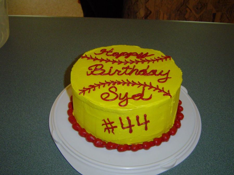 Softball Birthday Cake - CakeCentral.com
