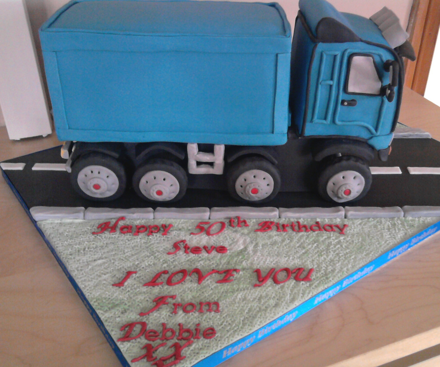 Blue Volvo Lorry - CakeCentral.com