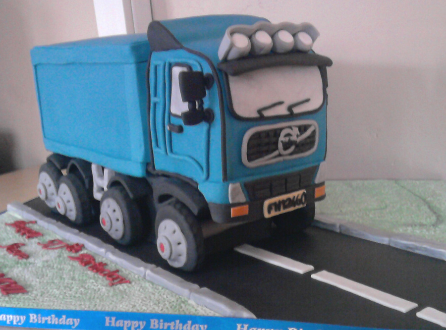 Blue Volvo Lorry - CakeCentral.com