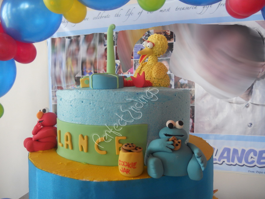 Seasame Street Themed First Birthday Cake - CakeCentral.com