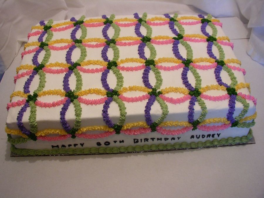 Wedding Ring Quilt Birthday Cake. - CakeCentral.com