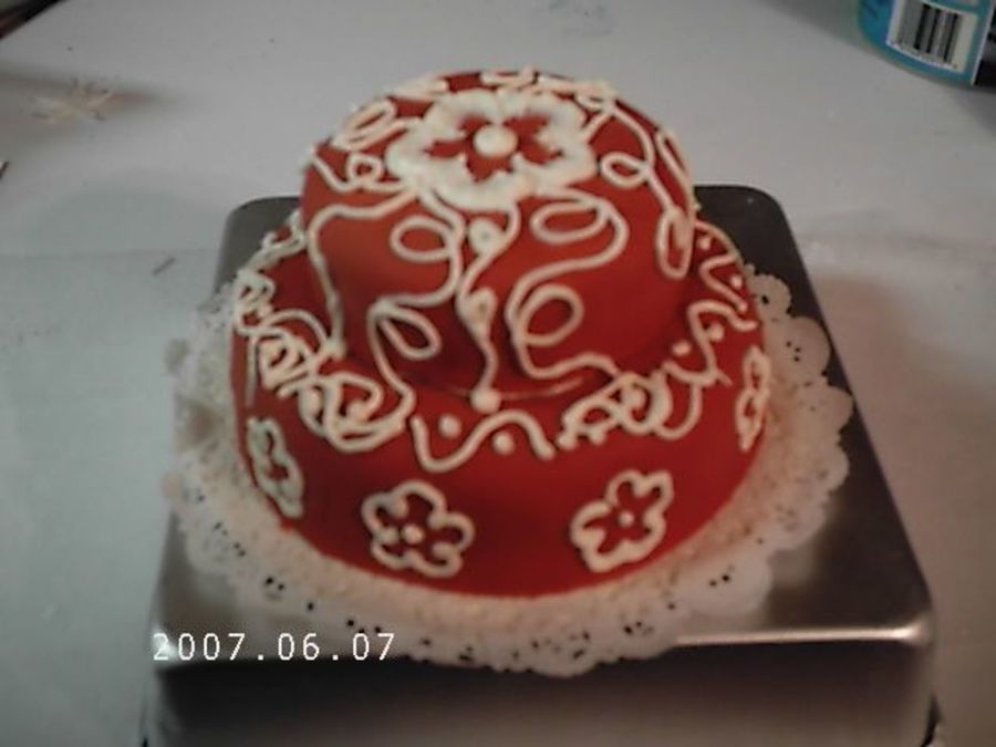 Flower Henna Mini Cake - CakeCentral.com