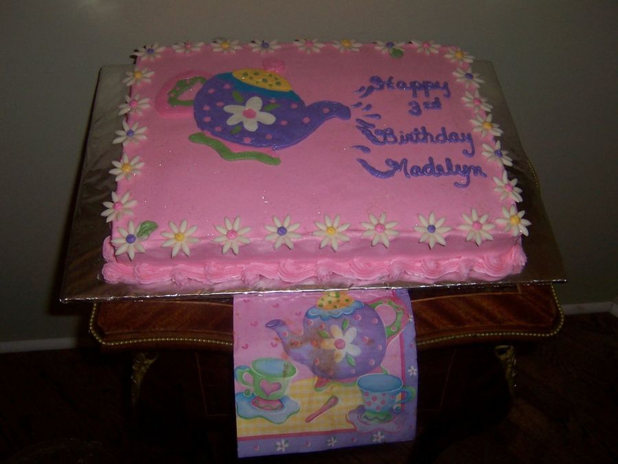 Tea Pot Theme Birthday Cake - CakeCentral.com