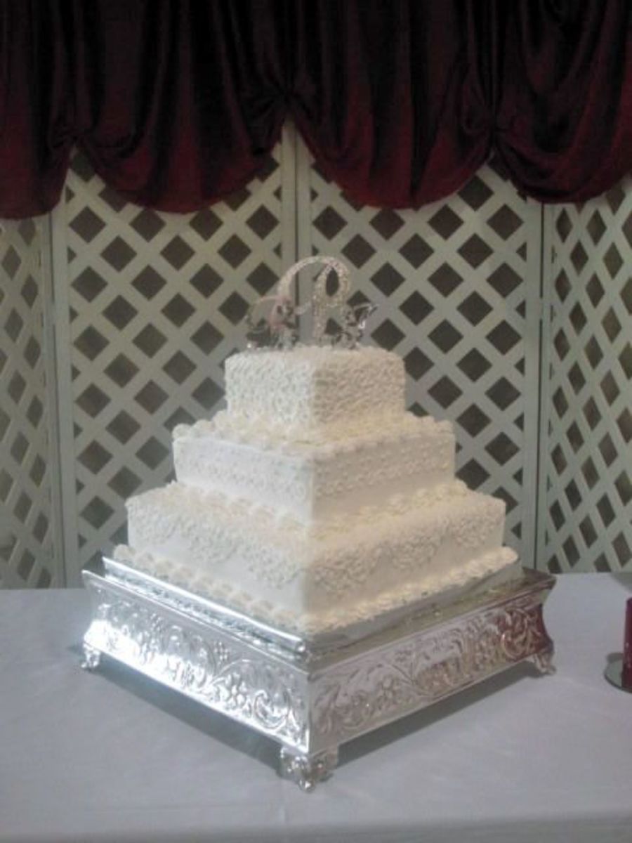 Diamond Shape With Rhinestone Initials - CakeCentral.com