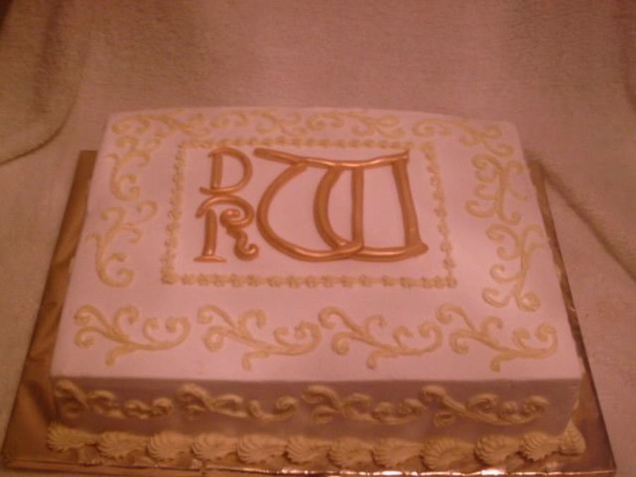 Gold Initial Monogram - CakeCentral.com