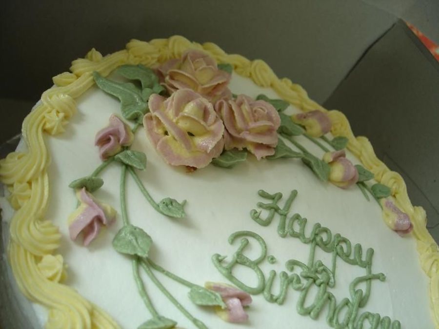Two-Tone Rose Birthday Cake - CakeCentral.com