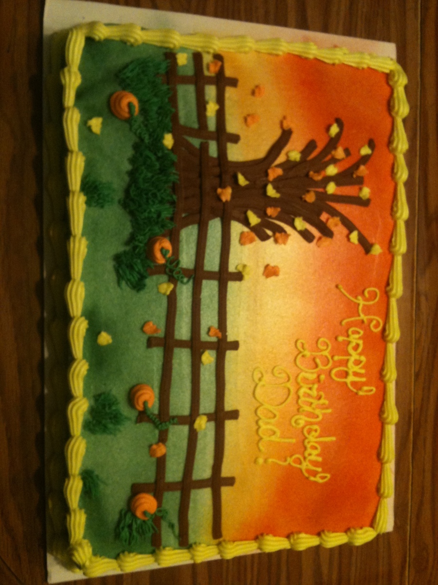 Fall Theme Birthday Cake - CakeCentral.com