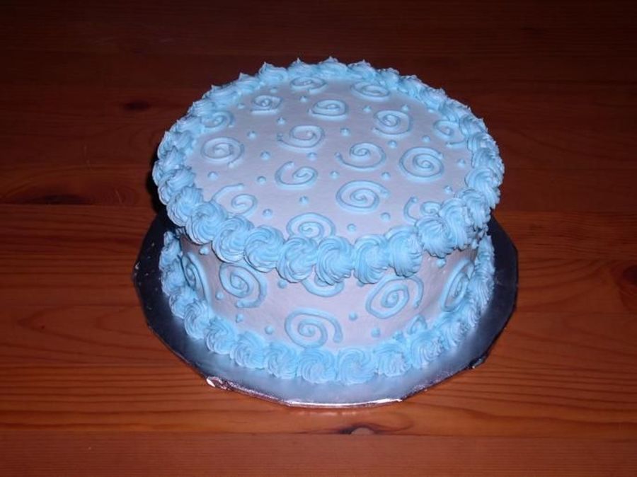 Blue Swirly Cake - CakeCentral.com