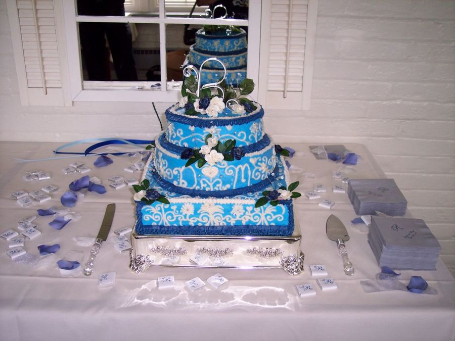 My "blueberry" Wedding Cake. - CakeCentral.com