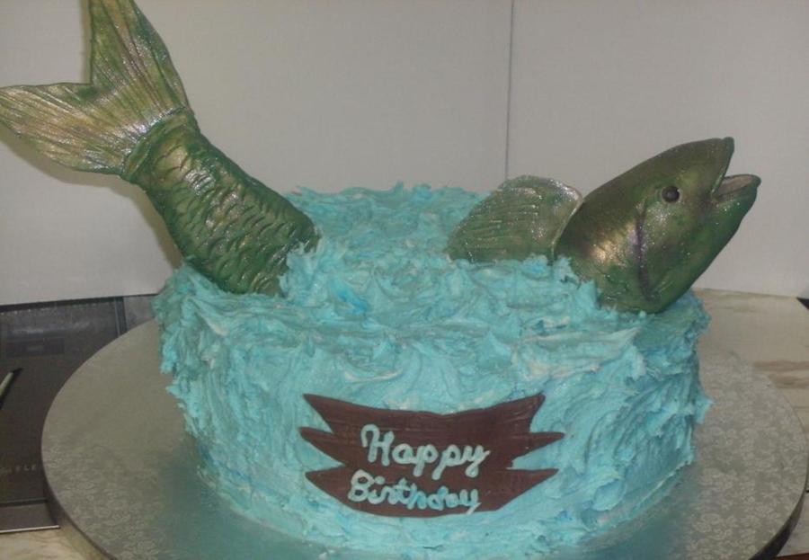 Jumping Fish Cake For Dad - CakeCentral.com