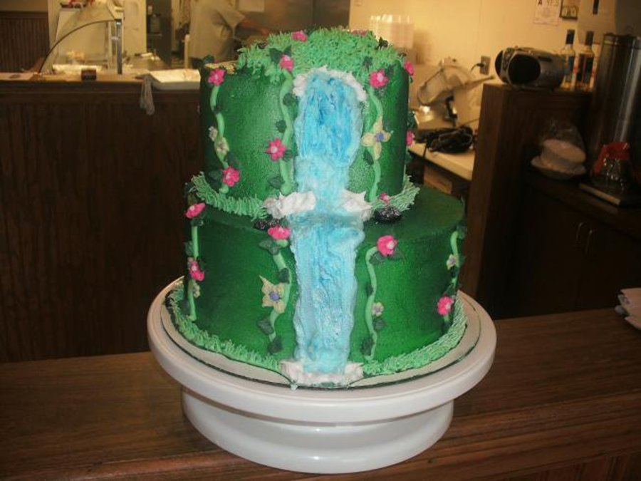 Fairy Garden Waterfall Cake - CakeCentral.com