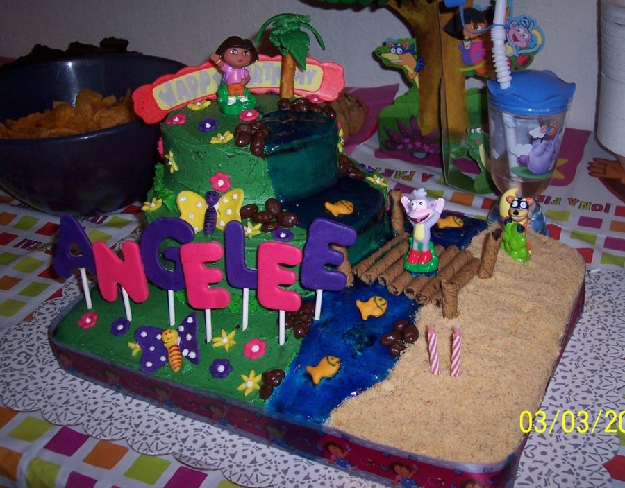 Angelee's Dora Adventure Birthday Cake - CakeCentral.com