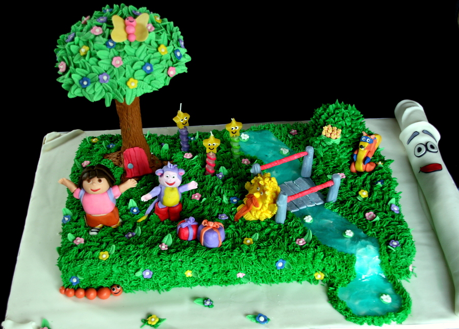 Dora & Boots Meet The Grumpy Old Troll - CakeCentral.com