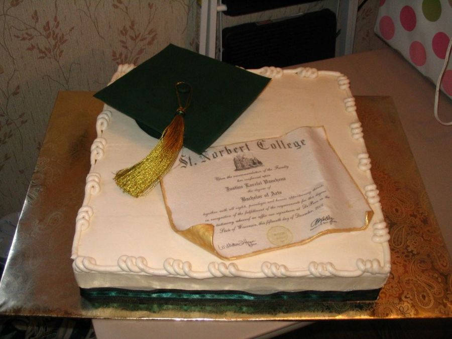 Green And Gold Graduation - CakeCentral.com