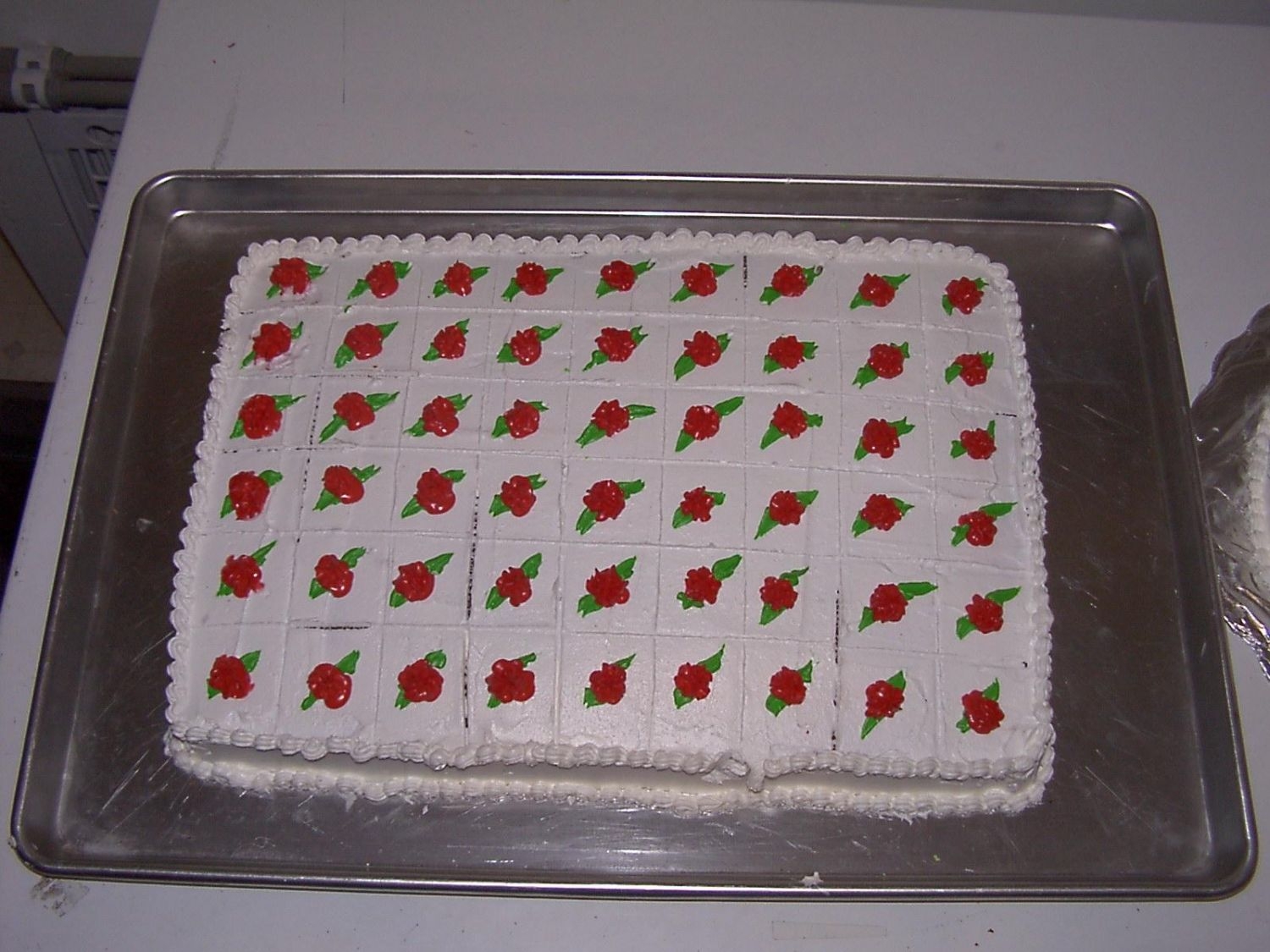 Sheet Cake To Go With Roses Wedding Cake - CakeCentral.com