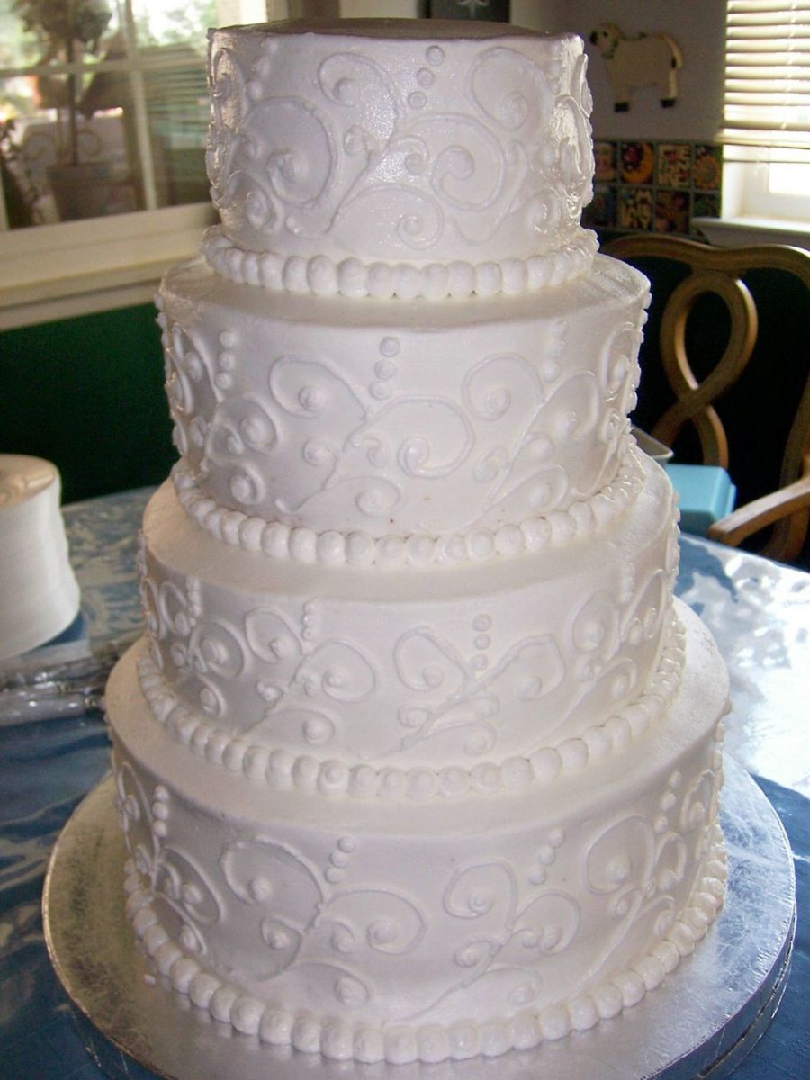4 Tiered Wedding Cake - CakeCentral.com