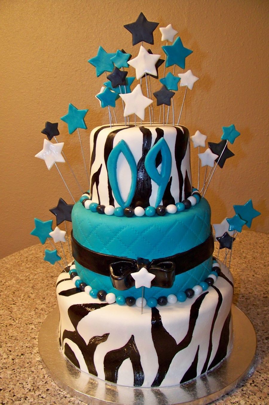 Zebra Graduation Cake - CakeCentral.com