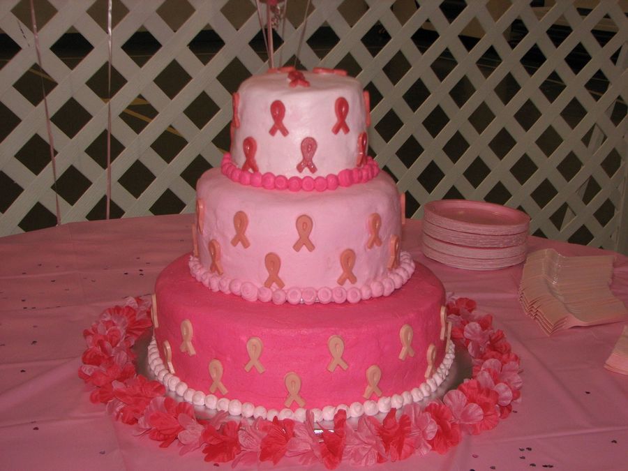 Pink Ribbon Cake For Breast Cancer Awareness Birthday - CakeCentral.com