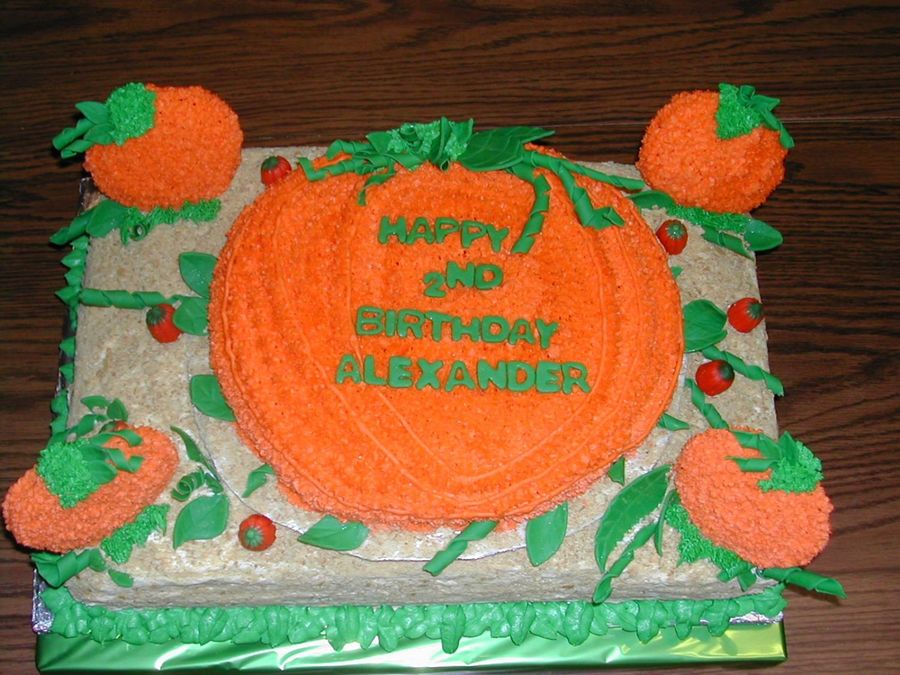 Pumpkin Patch Birthday Party Cake - CakeCentral.com