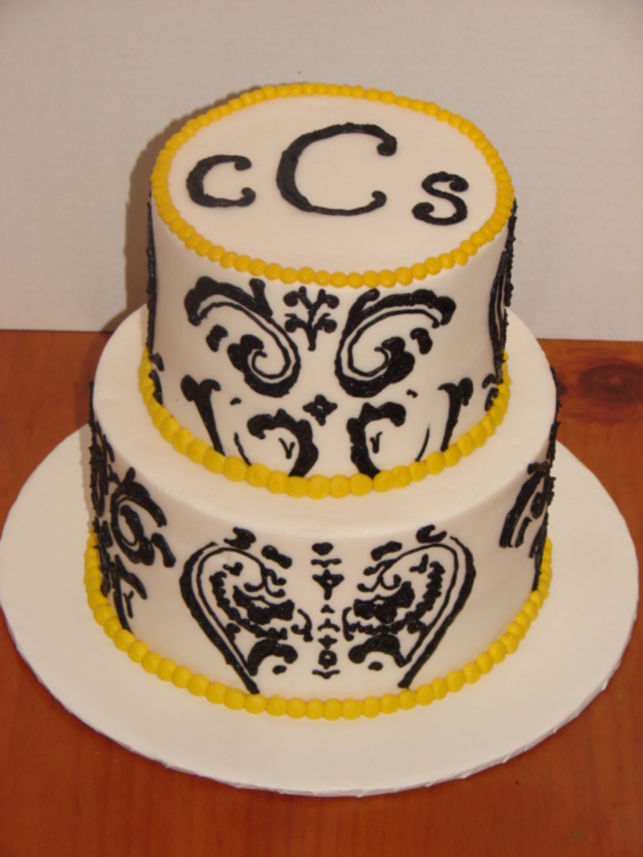 Patterned Initial Cake - CakeCentral.com