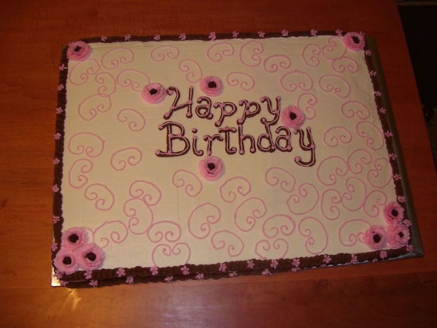Full Sheet Birthday Cake - CakeCentral.com