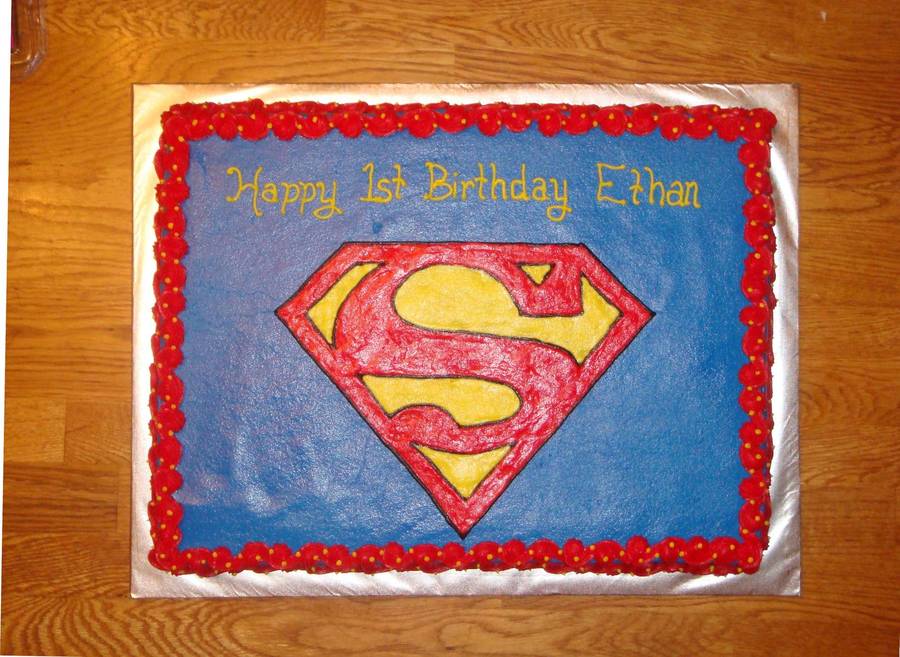 Superman Logo Sheet Cake - CakeCentral.com