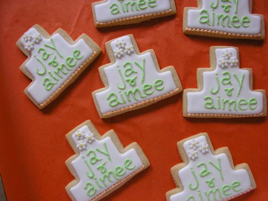Wedding Cake Cookies With Couple's Names - CakeCentral.com