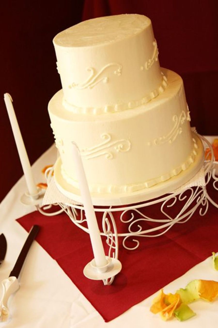 Simple 2 Tier With Scrollwork - CakeCentral.com
