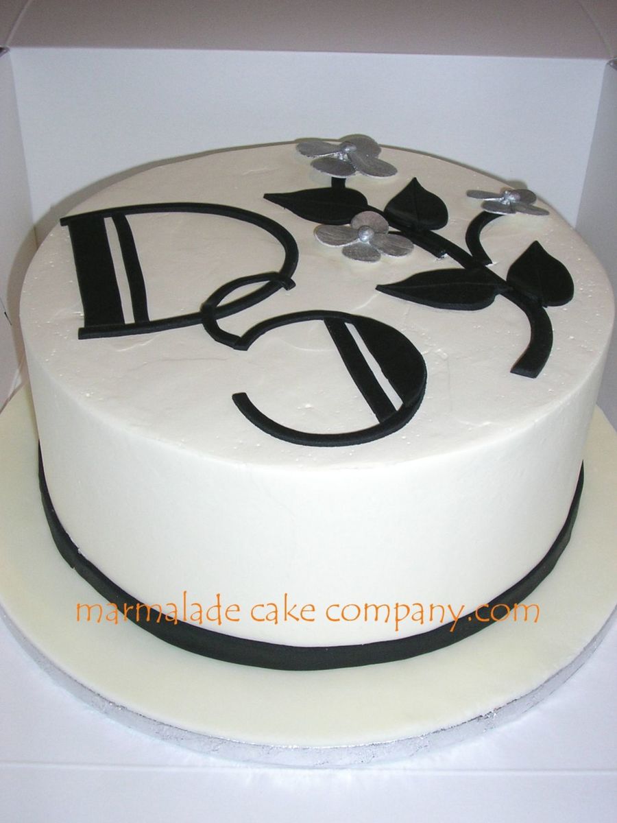 Monogram Art Deco Cake - CakeCentral.com