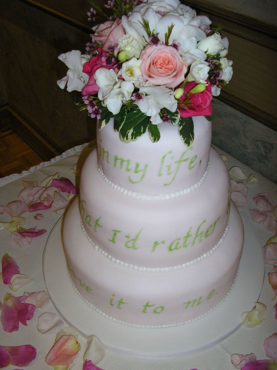 Lyrics Wedding Cake - CakeCentral.com