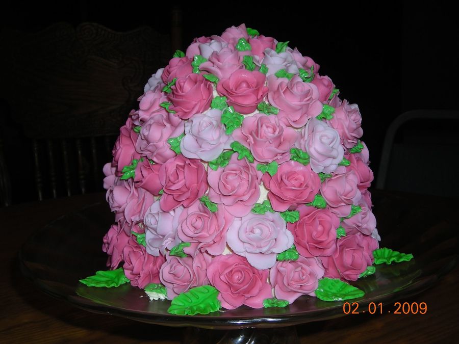 Rose Tower Cake - CakeCentral.com
