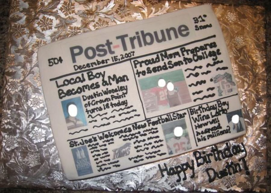 Newspaper Cake For 18Th Birthday - CakeCentral.com