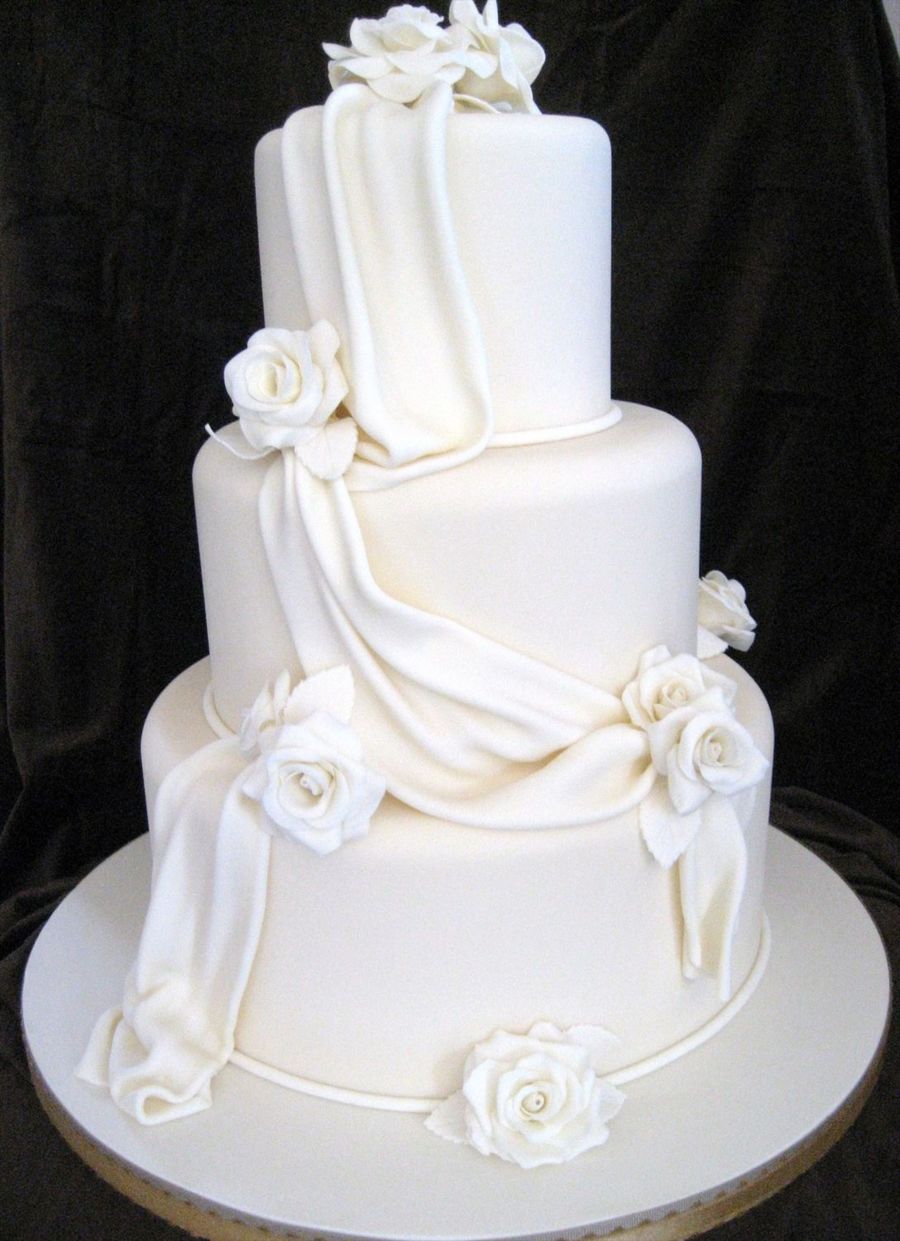 White Chocolate Wedding Cake - CakeCentral.com