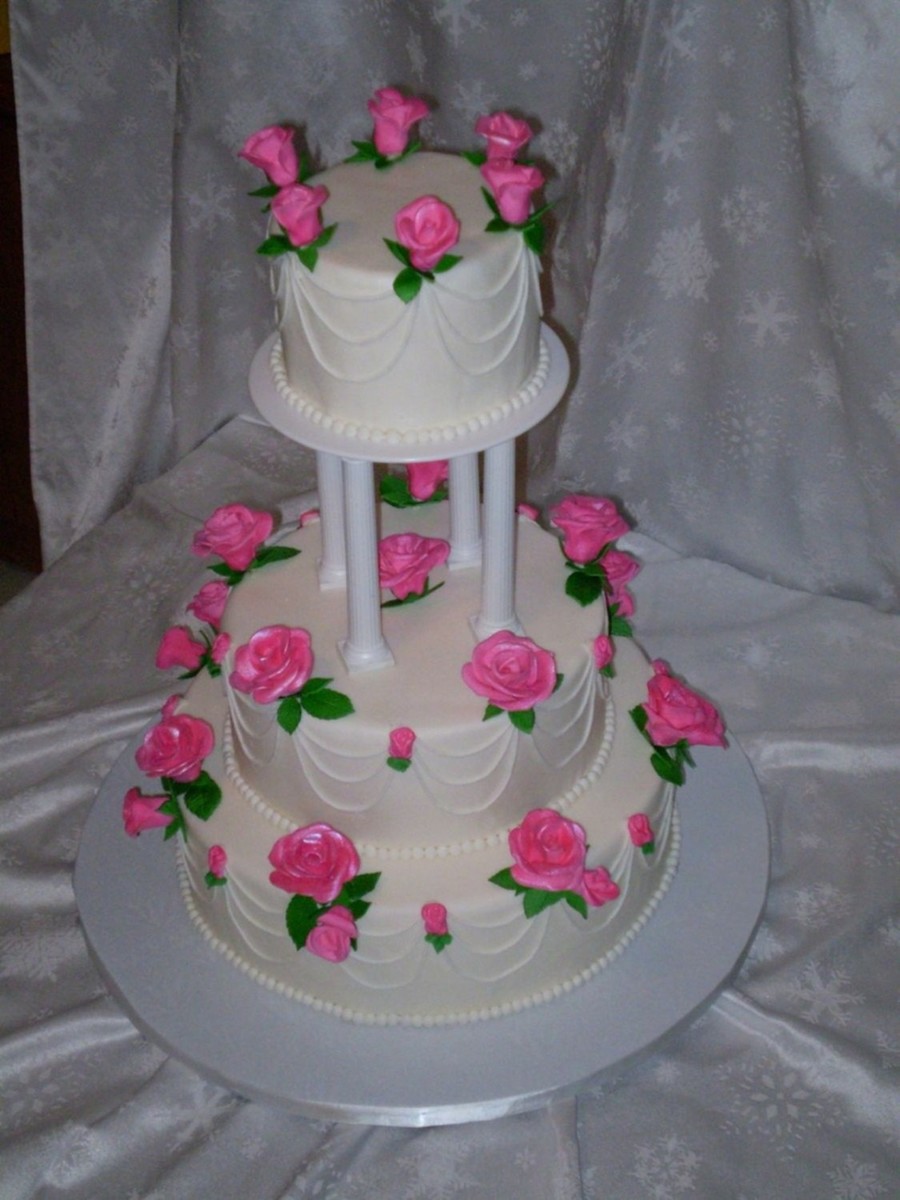 Bright Pink Rose Cake - CakeCentral.com