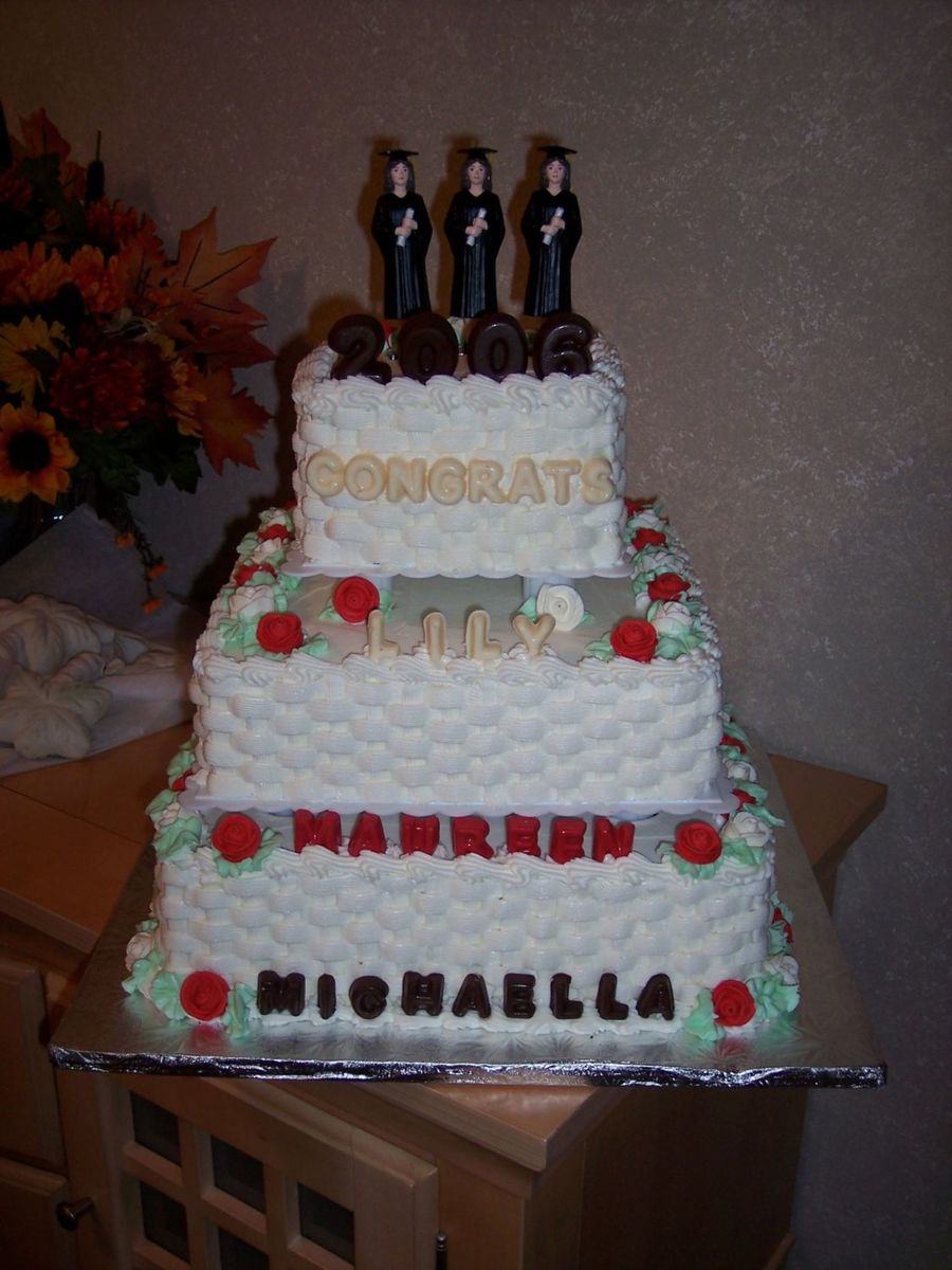 3 Tier Graduation Cake - CakeCentral.com