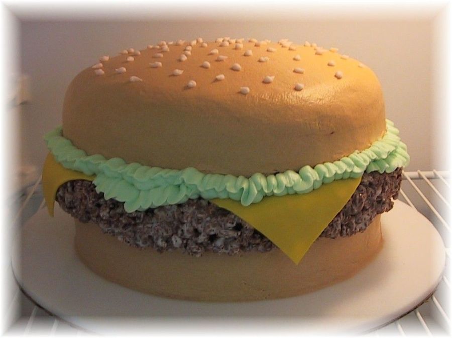 Burger Birthday Cake - CakeCentral.com