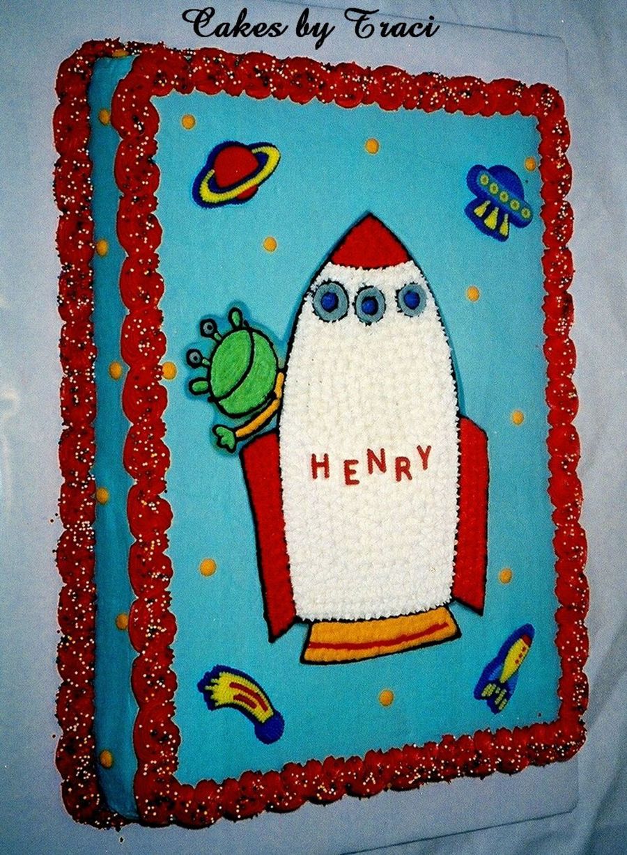 Space Rocket Birthday Cake - CakeCentral.com