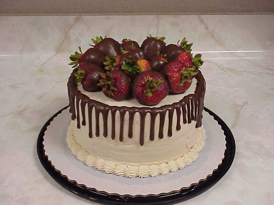 Chocolate Drizzle And Strawberries - CakeCentral.com