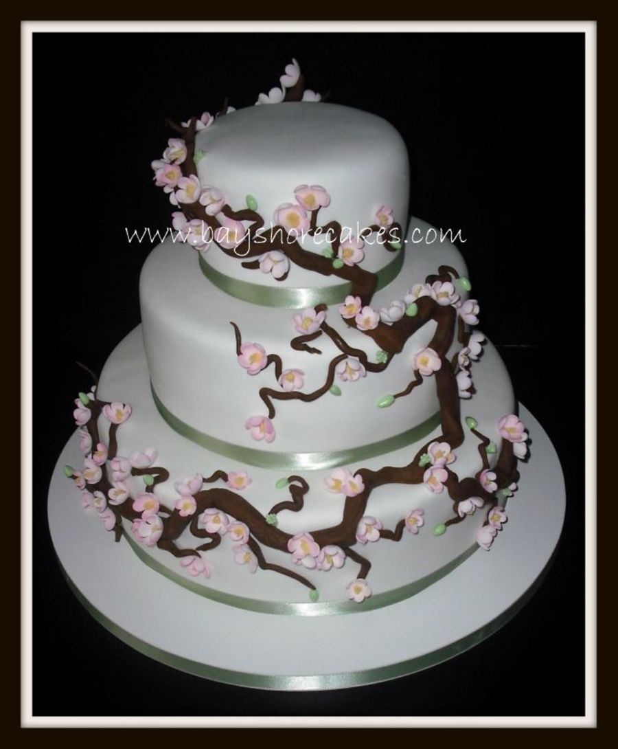 Cherry Branch Wedding Cake - CakeCentral.com