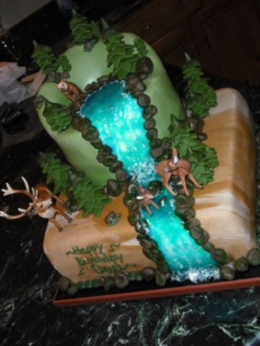 Outdoors Cake With Water Fall - CakeCentral.com