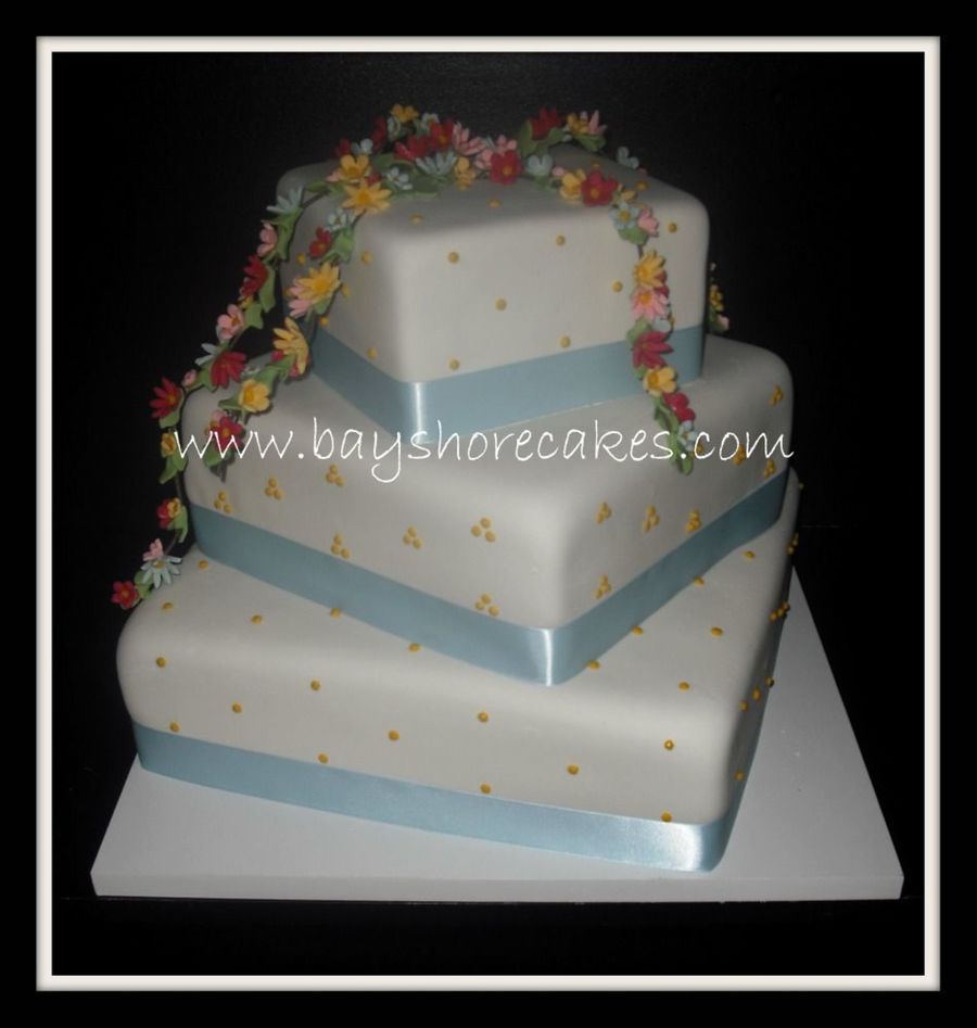 3 Tier Square Wedding Cake - CakeCentral.com
