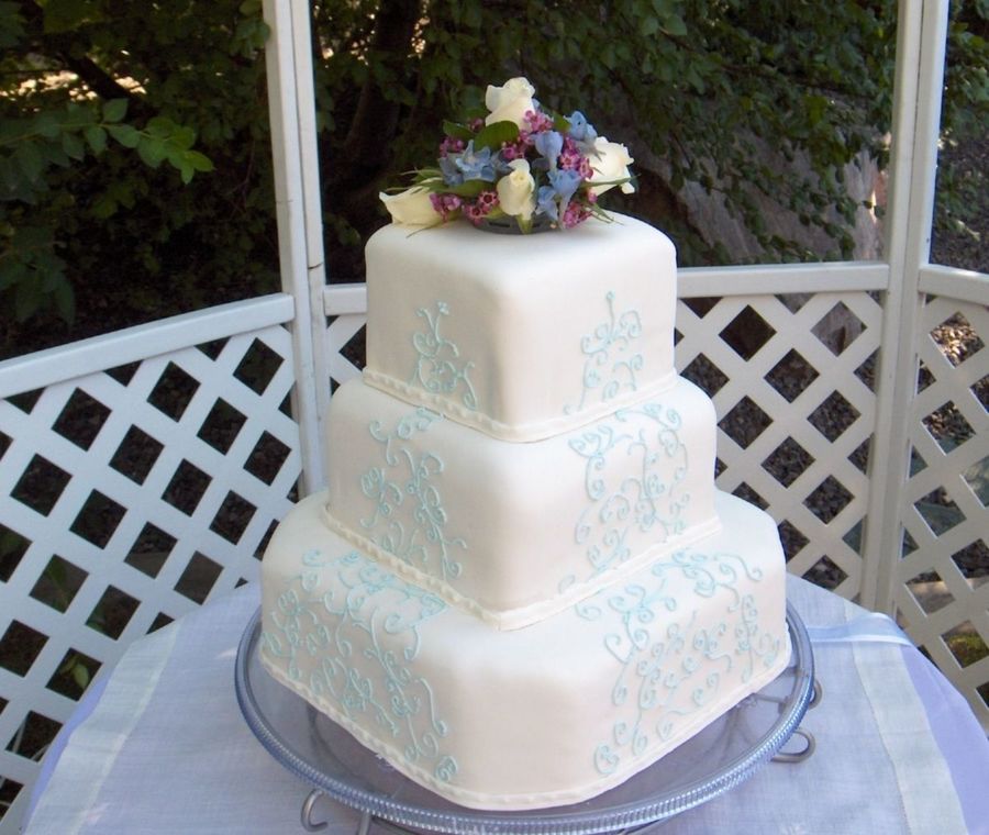 Blue Scrolls - CakeCentral.com