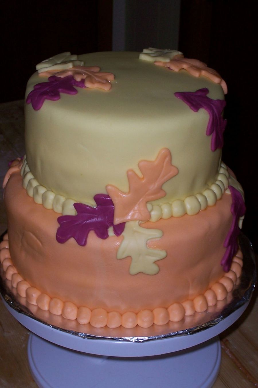 Fall Themed Two-Tier Cake - CakeCentral.com