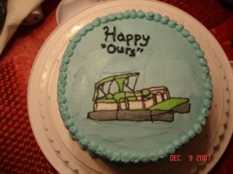 Pontoon Boat Birthday Cake - CakeCentral.com