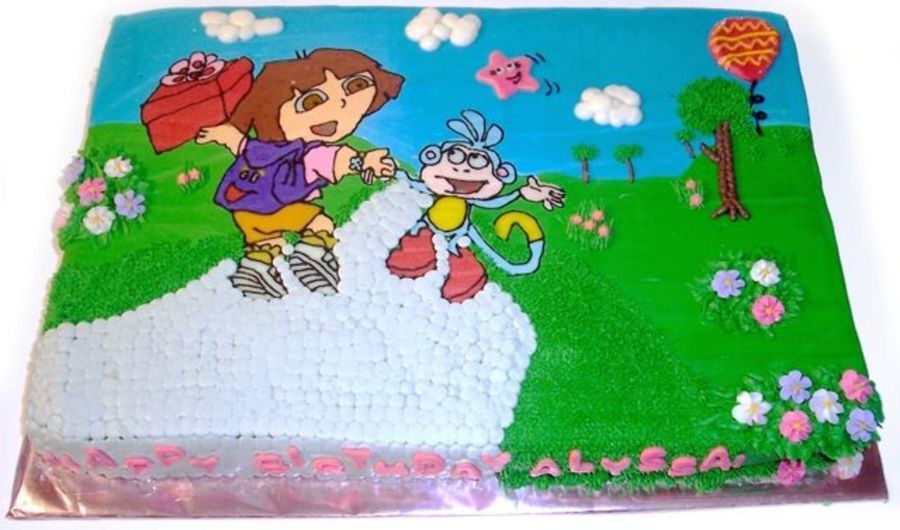 Dora Sheet Cake - CakeCentral.com