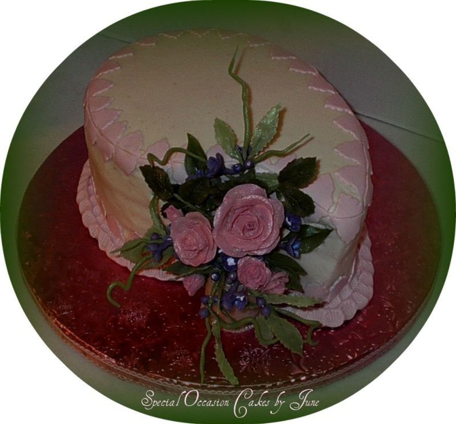 Rose Spray Anniversary/birthday Cake - CakeCentral.com