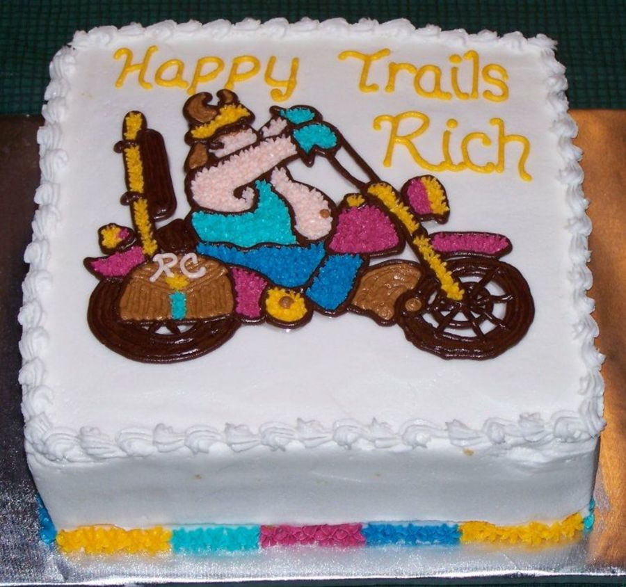 Motorcycle Biker Going Away Cake - CakeCentral.com