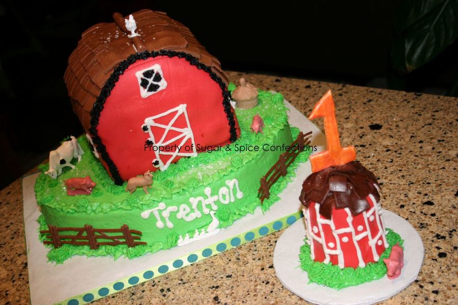 Farm Cake And Silo Smash Cake - CakeCentral.com
